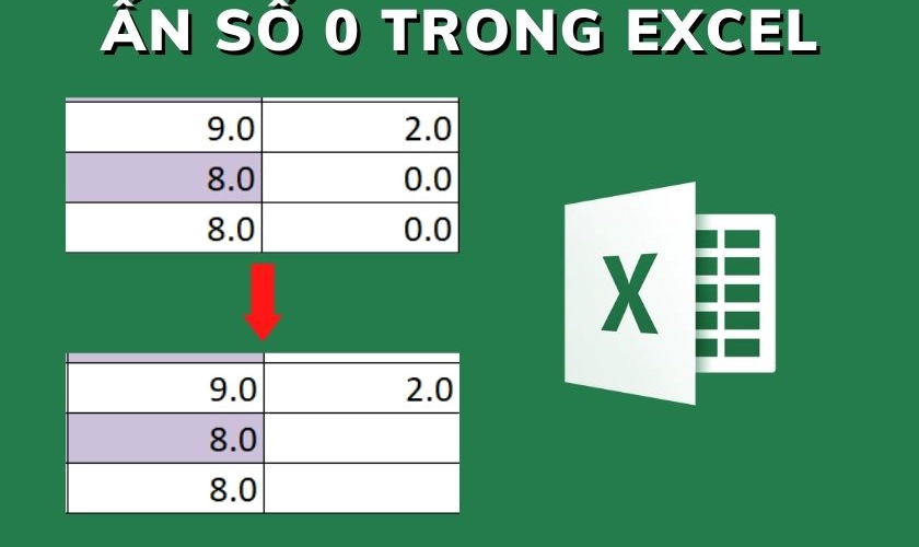 Ẩn số 0 trong Excel nhanh chóng, đơn giản có ví dụ cụ thể