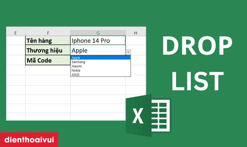Tạo list trong Excel theo dạng dropdown hoặc listbox
