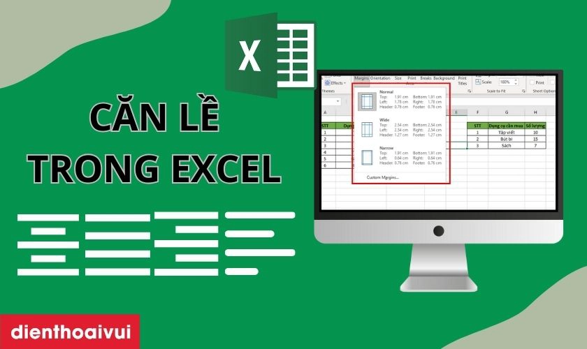 Hướng dẫn cách căn lề chuẩn trong Excel 2010, 2016