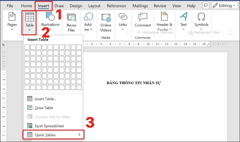 Cách tạo bảng trong Word nhanh chóng siêu đơn giản